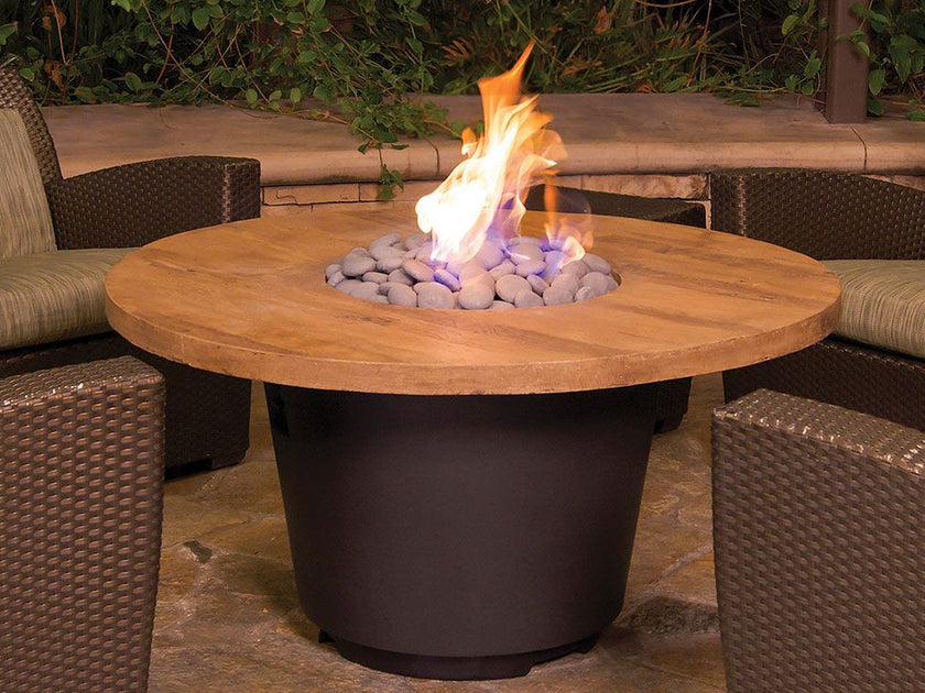 American Fyre Designs Reclaimed Wood Cosmopolitan Round Fire Table ...